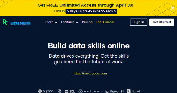 DataCamp Access Through 30 Learn R Python Data Science 