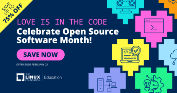 Save 优惠75% on Training & Certifications at The Linux Foundation